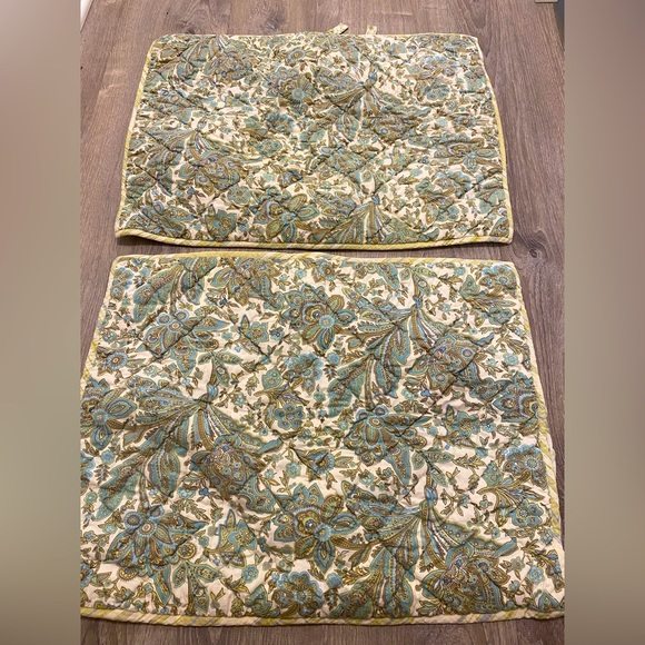 Pottery Barn | Bedding | 2 Pottery Barn Blue Green Quilted Jacobean ...